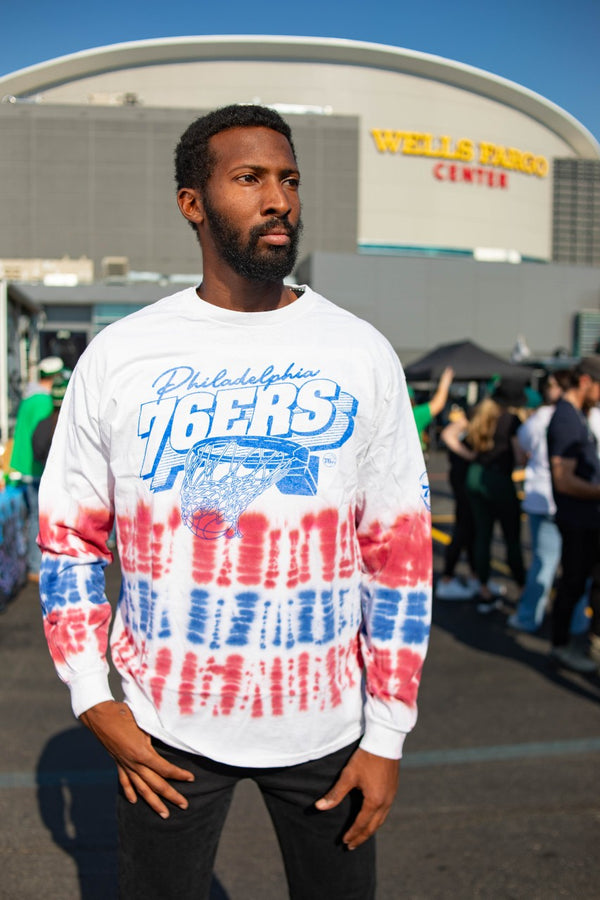 Philadelphia 76ers Flea Market Tie-Dye Long Sleeve Unisex tee - Shibe ...