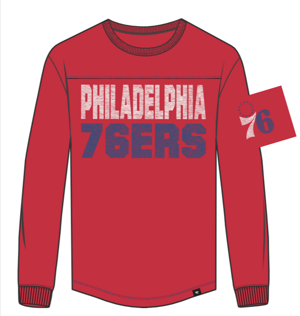 Philadelphia 76ers Racer Red Men's Long Sleeve Tee - Shibe Vintage Sports