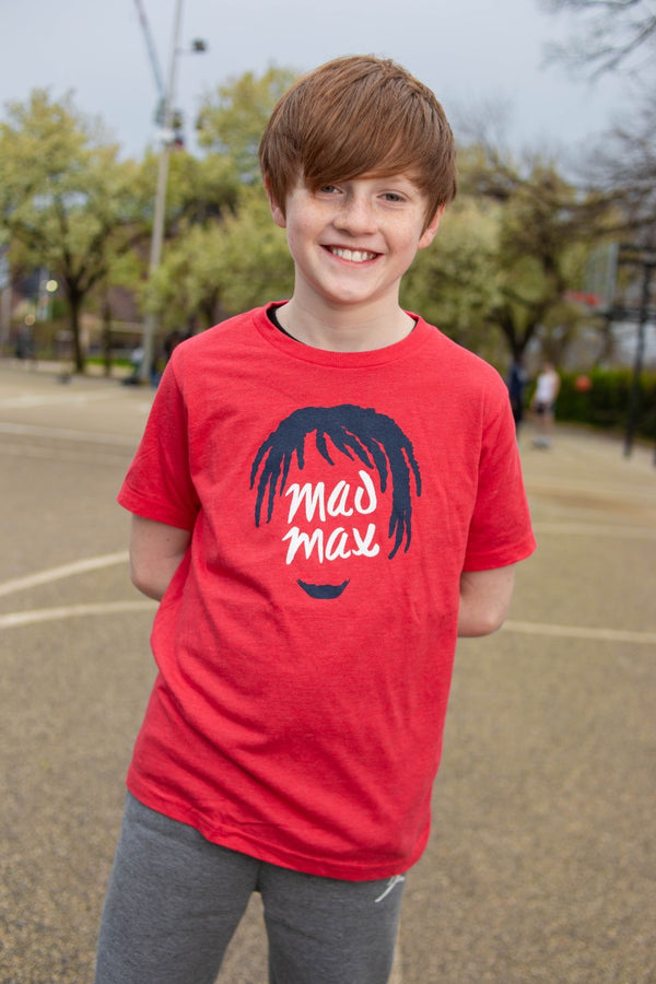 Mad Max Philadelphia Basketball Youth Red T-Shirt - Shibe Vintage Sports